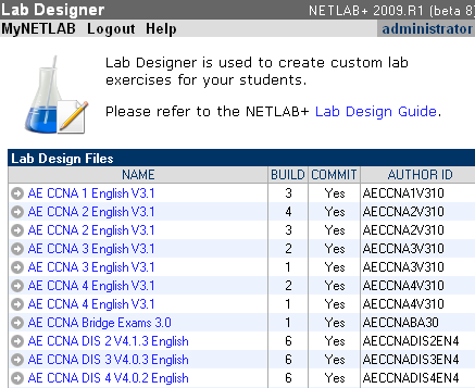 NDG NETLAB+ Cisco Networking Academy Content - Labs and Maintenance